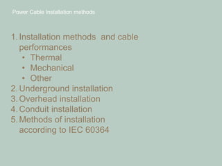 Power cable - Installation methods | PDF