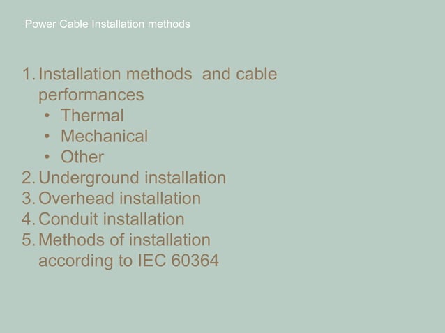 Power cable - Installation methods | PDF | Civil Engineering Industry ...