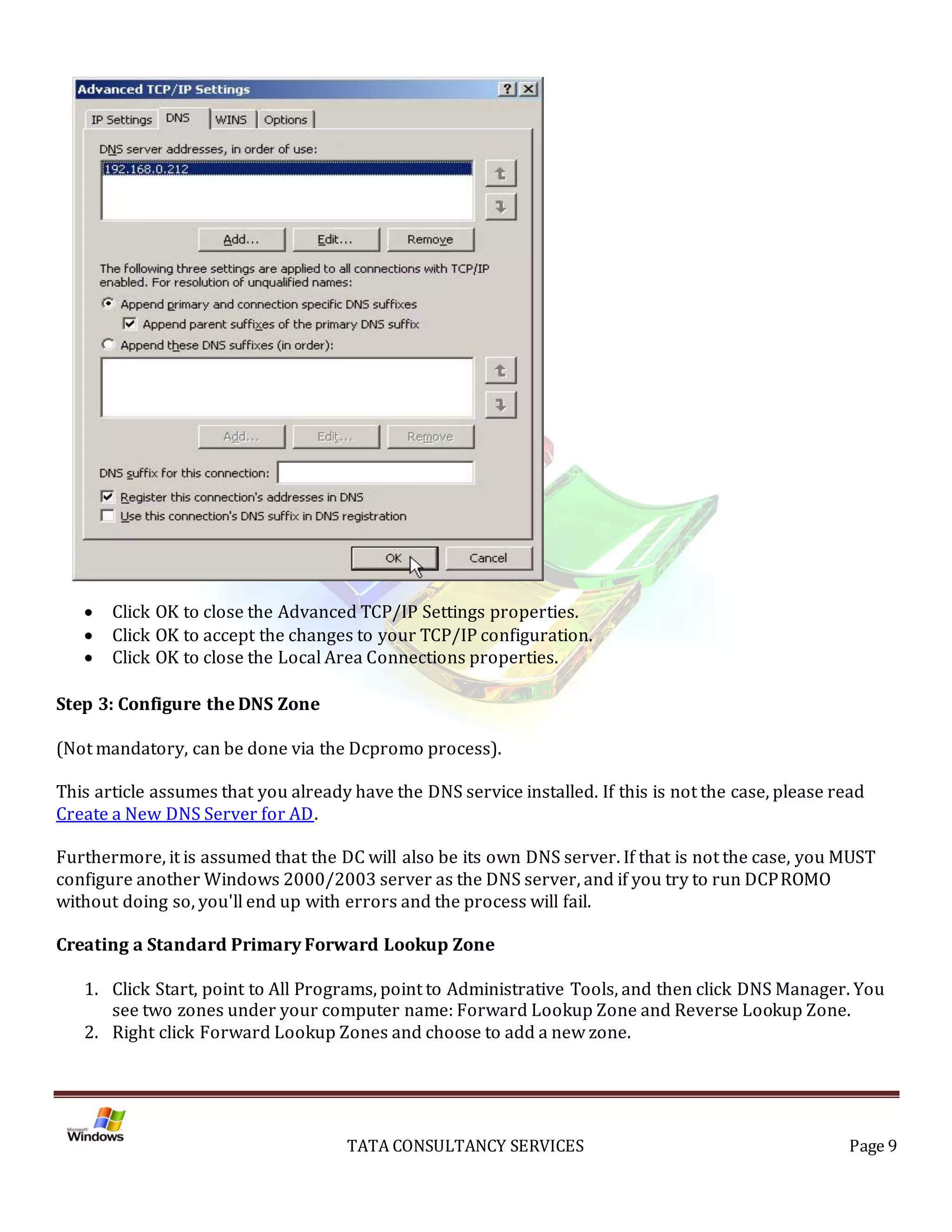 Installation of Active Directory on Windows Server 2003 Server | PDF