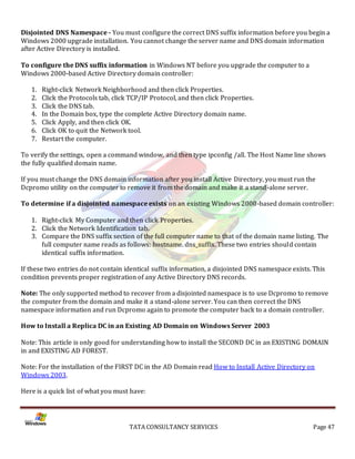 Installation of Active Directory on Windows Server 2003 Server | PDF