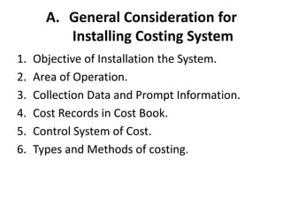 Installation of costing system | PPTX