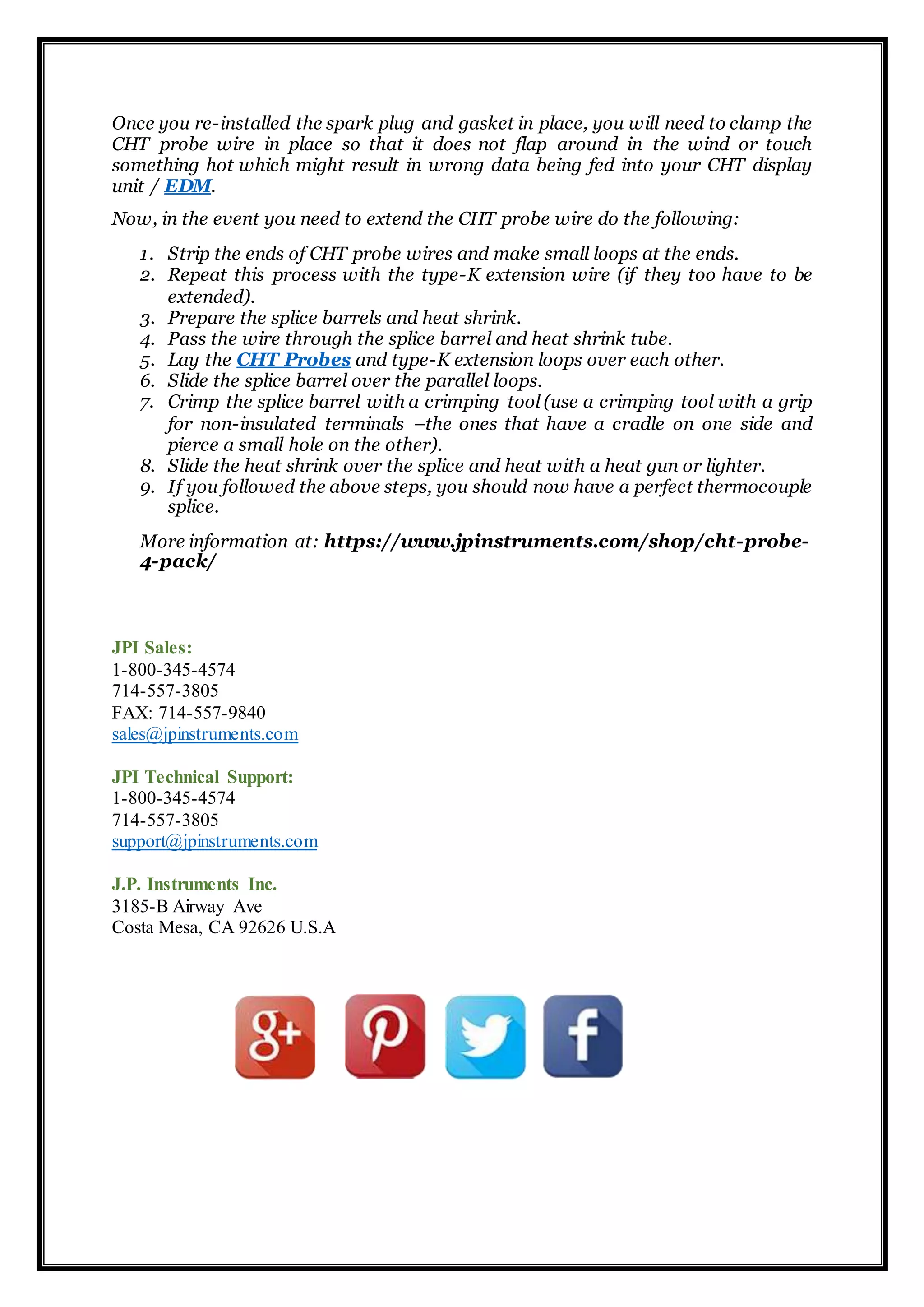 Installation of cylinder head temperature probe | DOCX