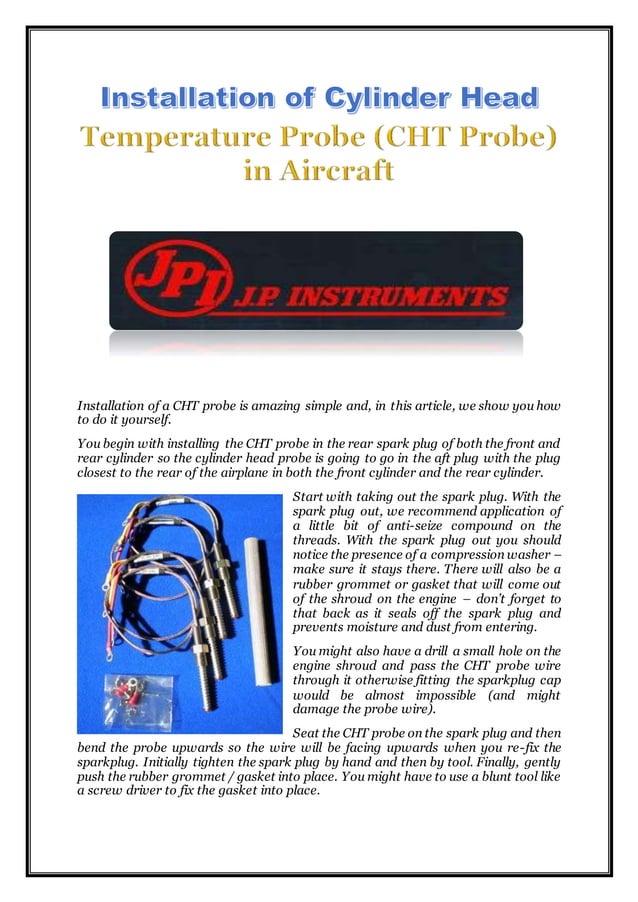 Installation of cylinder head temperature probe | DOCX | Weather | Science