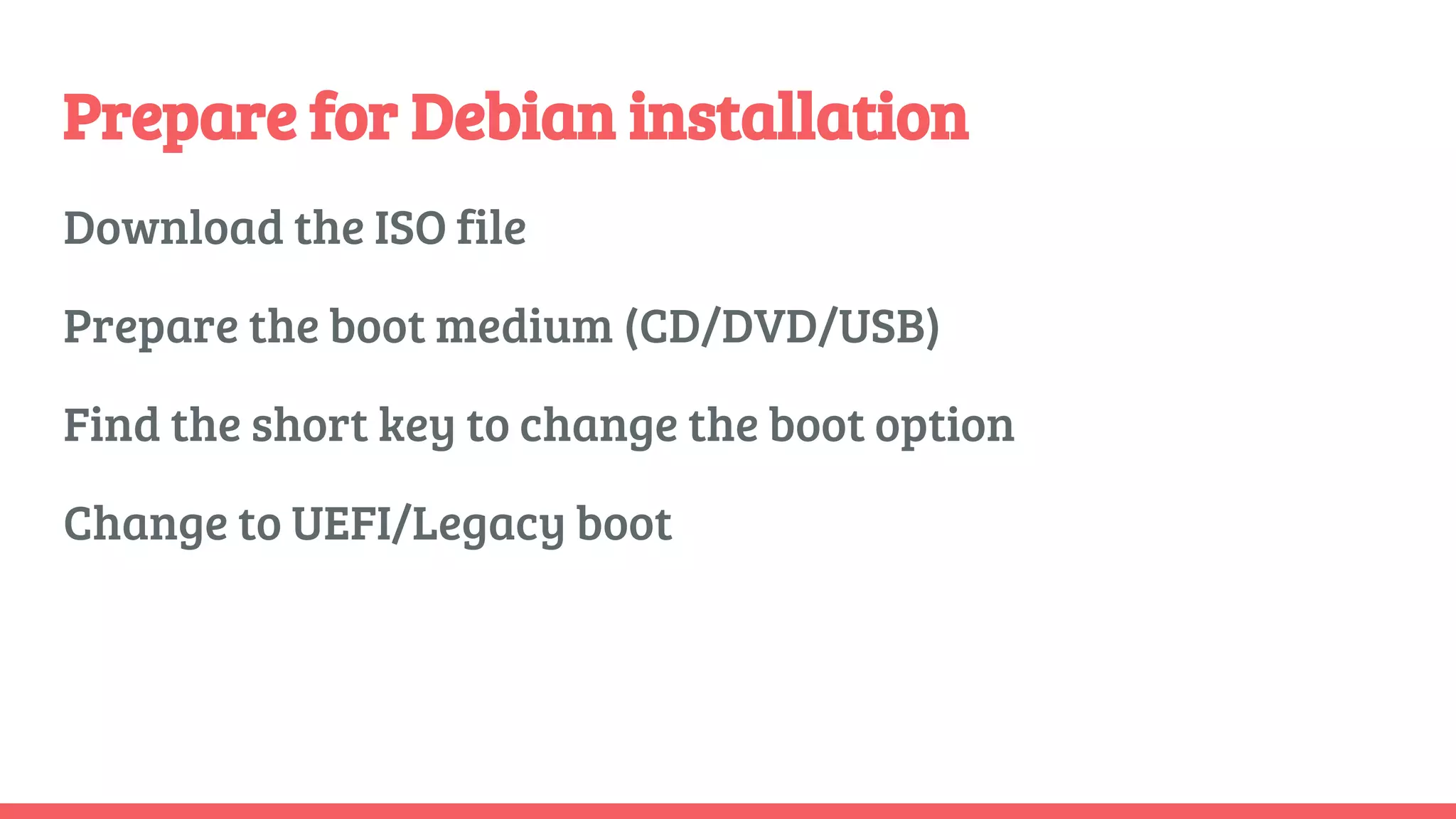 Installation of Debian Linux | PPT