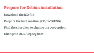 Installation of Debian Linux | PPT