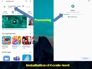 Installation of google meet in mobile, their buttons and functions ...