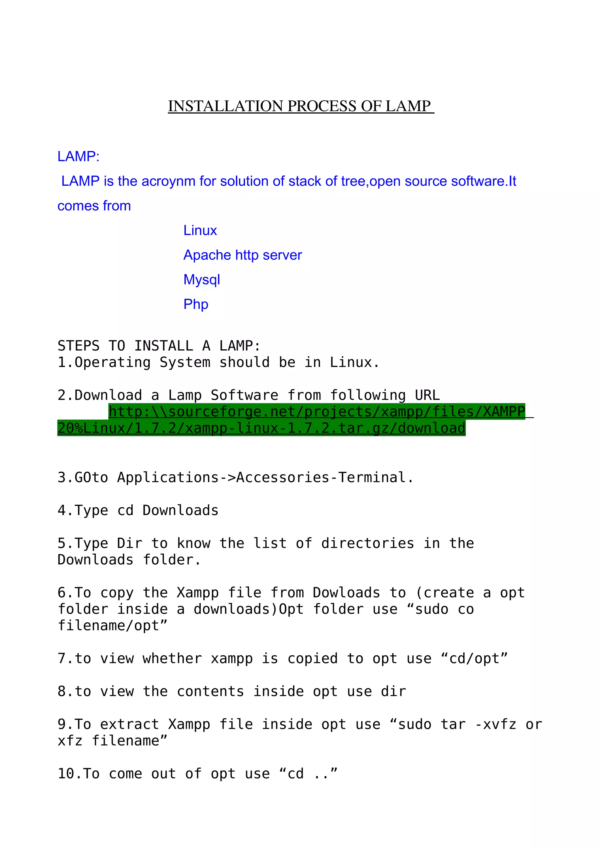 Installation Of Lamp | ODT