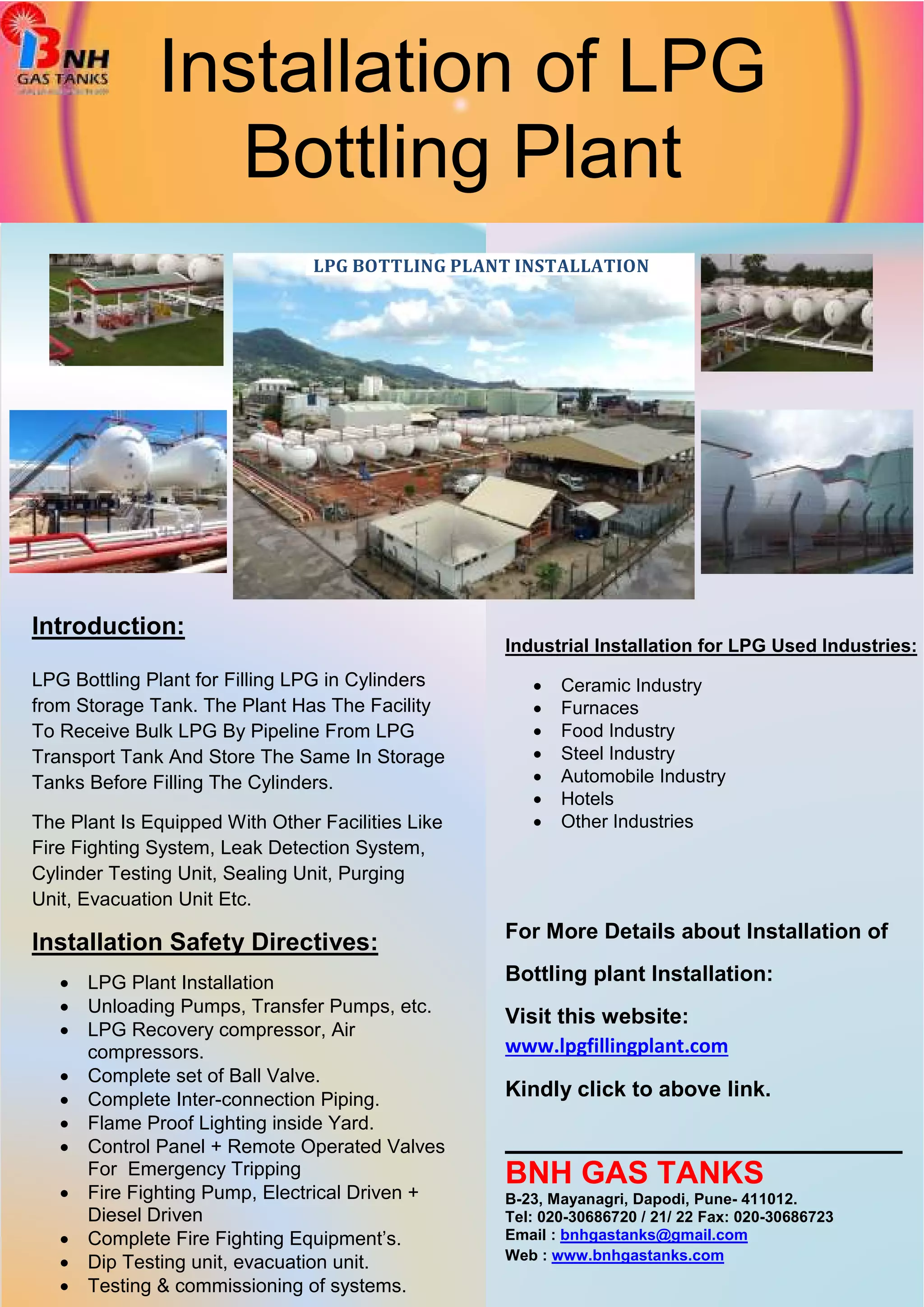 Installation of lpg bottling plant | PDF