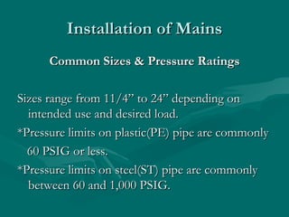 Installation of mains | PPT