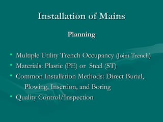 Installation of mains | PPT