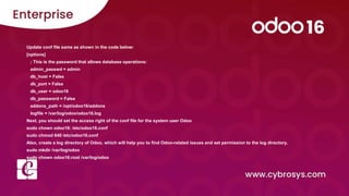 Installation of Odoo 16 on Ubuntu 20.04 LTS | Cybrosys | PPTX