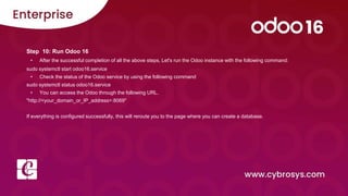 Installation of Odoo 16 on Ubuntu 20.04 LTS | Cybrosys | PPT