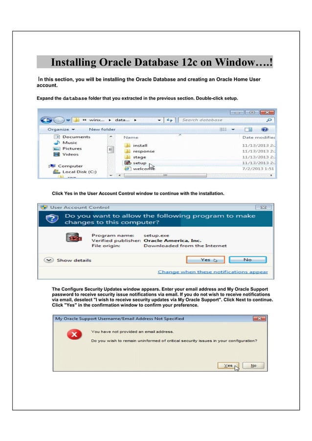 Installation of oracle | PDF