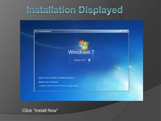 Steps for Installation of Windows 7 | PPTX