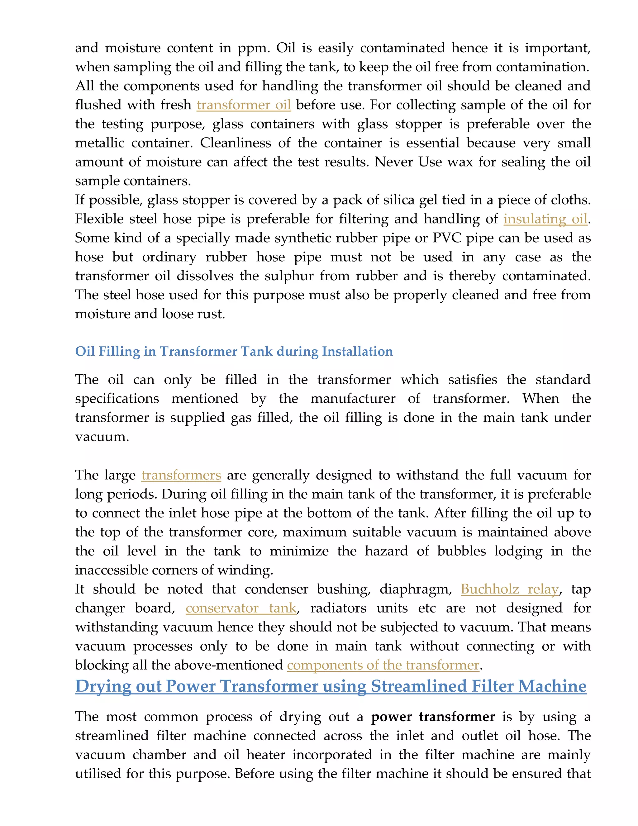 Installation of power transformers | PDF