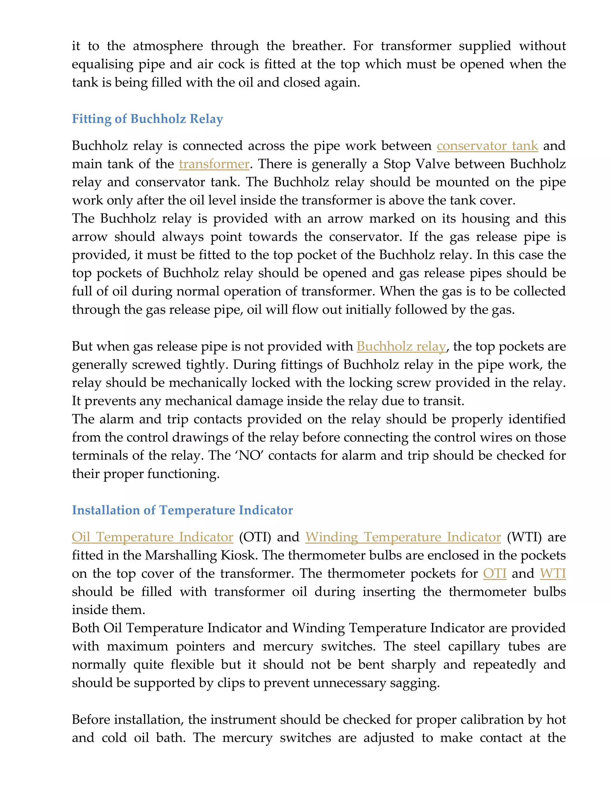 Installation of power transformers | PDF