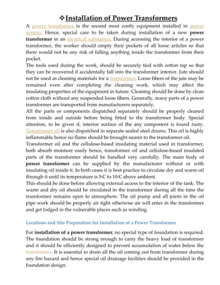Installation of power transformers | PDF