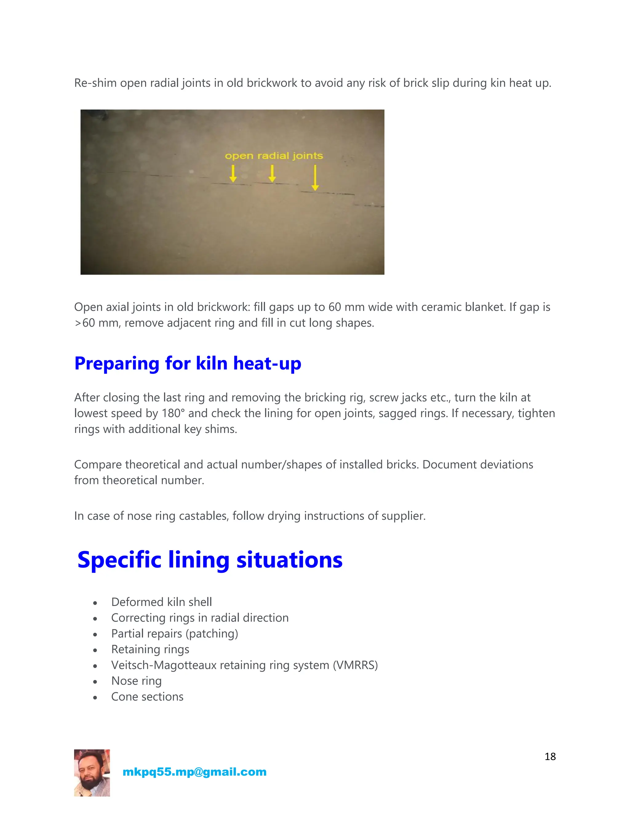 Installation of Rotary Kiln Bricks BY RHI.pdf General information ...