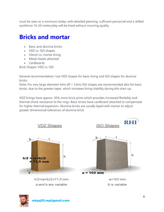 Installation of Rotary Kiln Bricks BY RHI.pdf General information ...