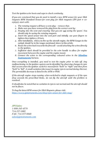 Installation of rpm sensor for slick magneto | PDF