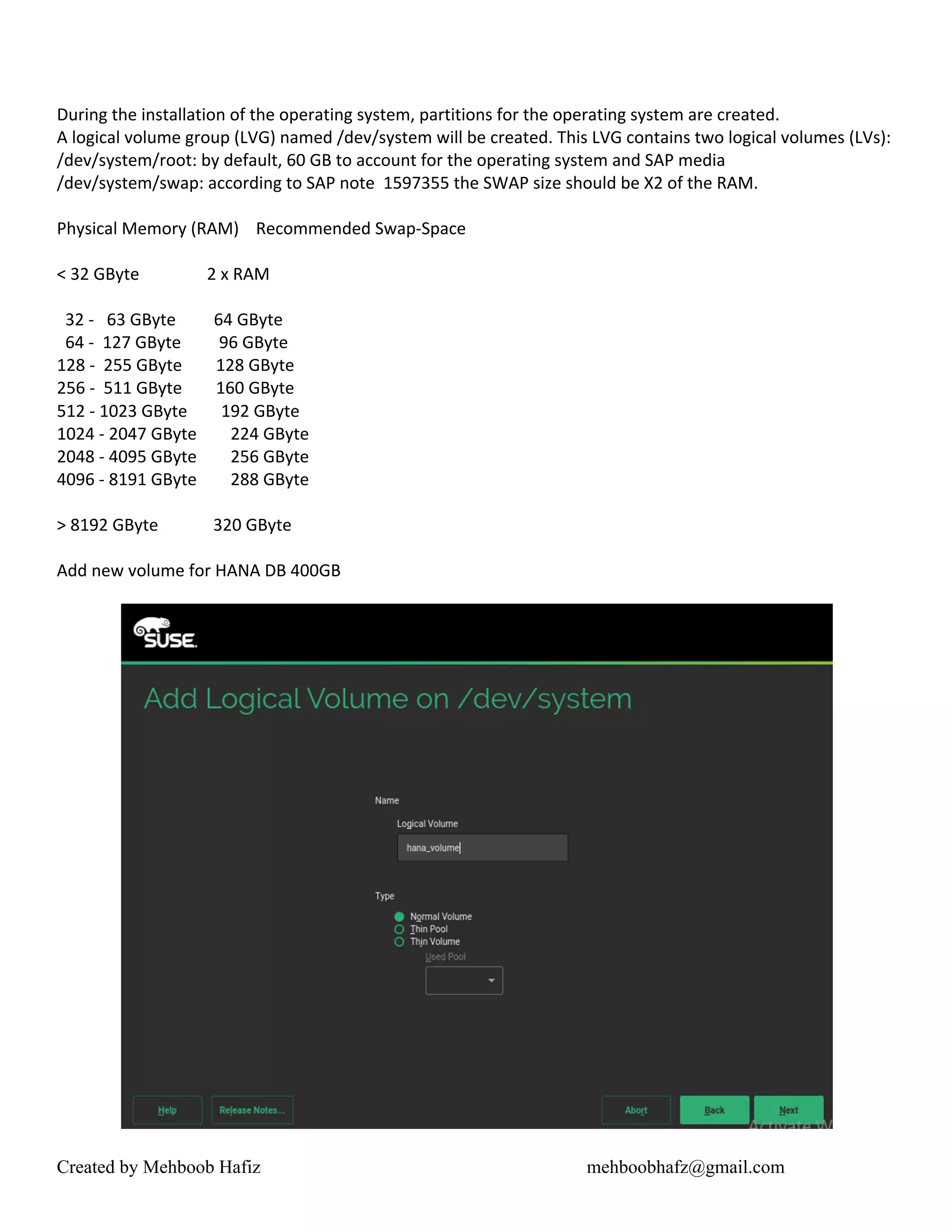 Installation Of Sap Hana Db System On Suse Linux Pdf Operating