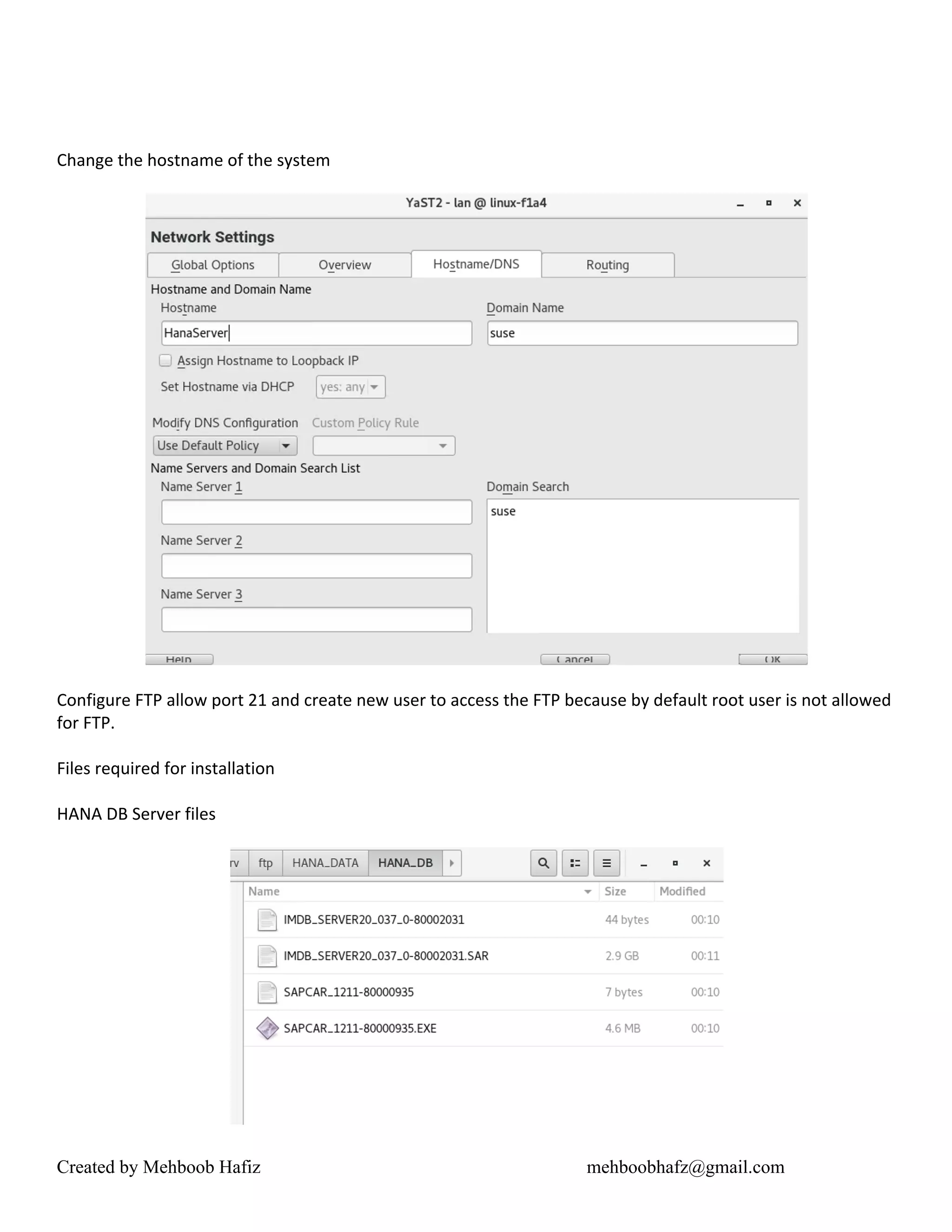 Installation of sap HANA DB system on SUSE Linux | PDF