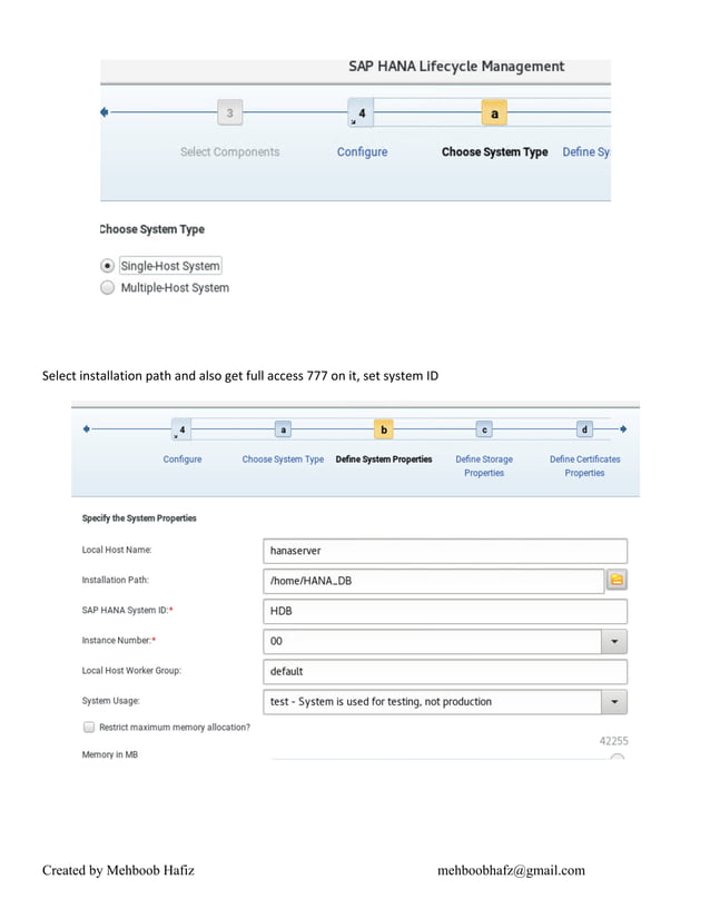 Installation Of Sap Hana Db System On Suse Linux Pdf Operating