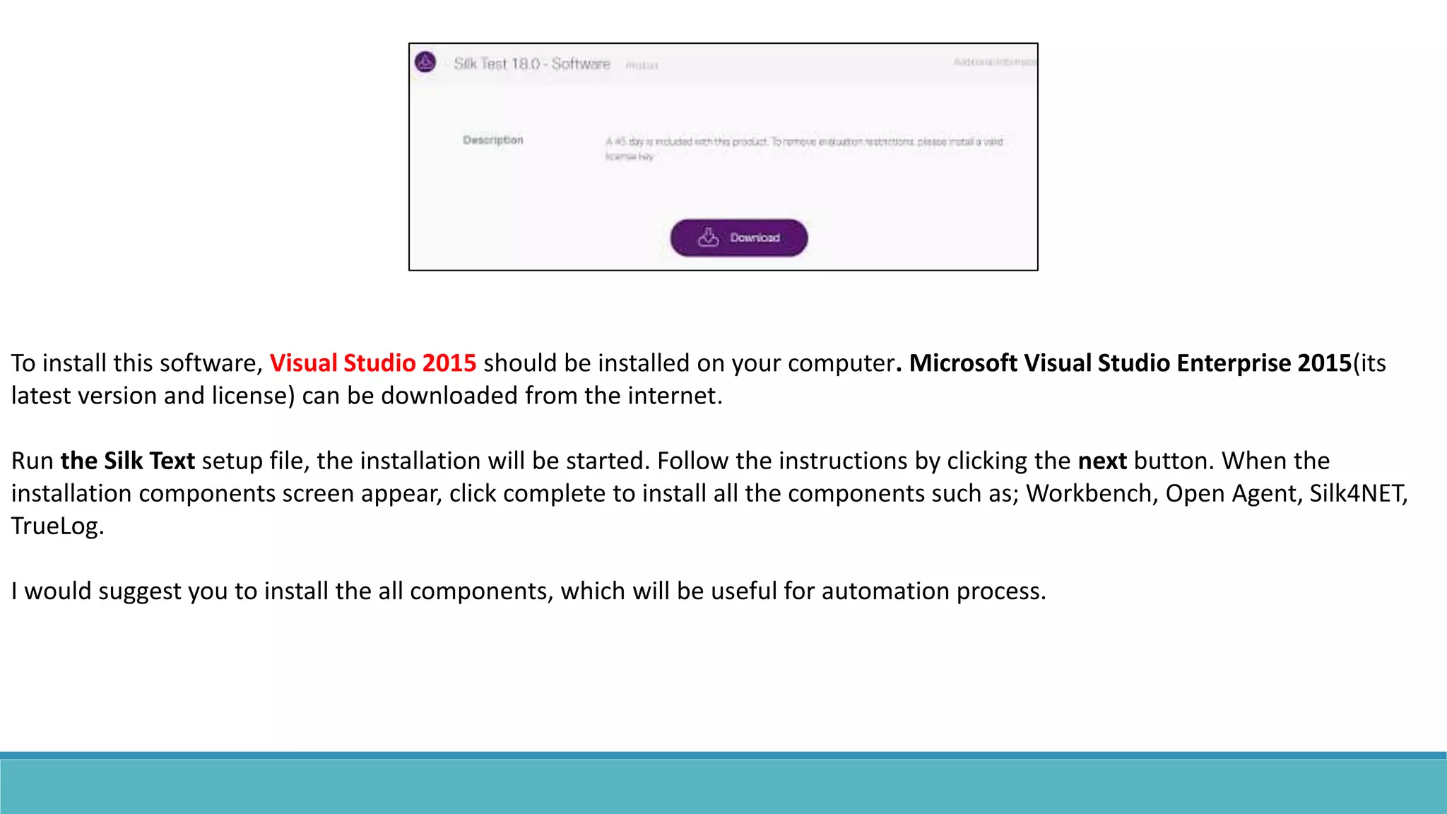 Installation of Silk Test Framework | PPT