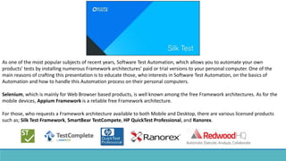Installation of Silk Test Framework | PPTX