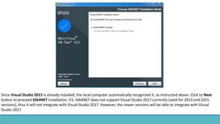 Installation of Silk Test Framework | PPTX