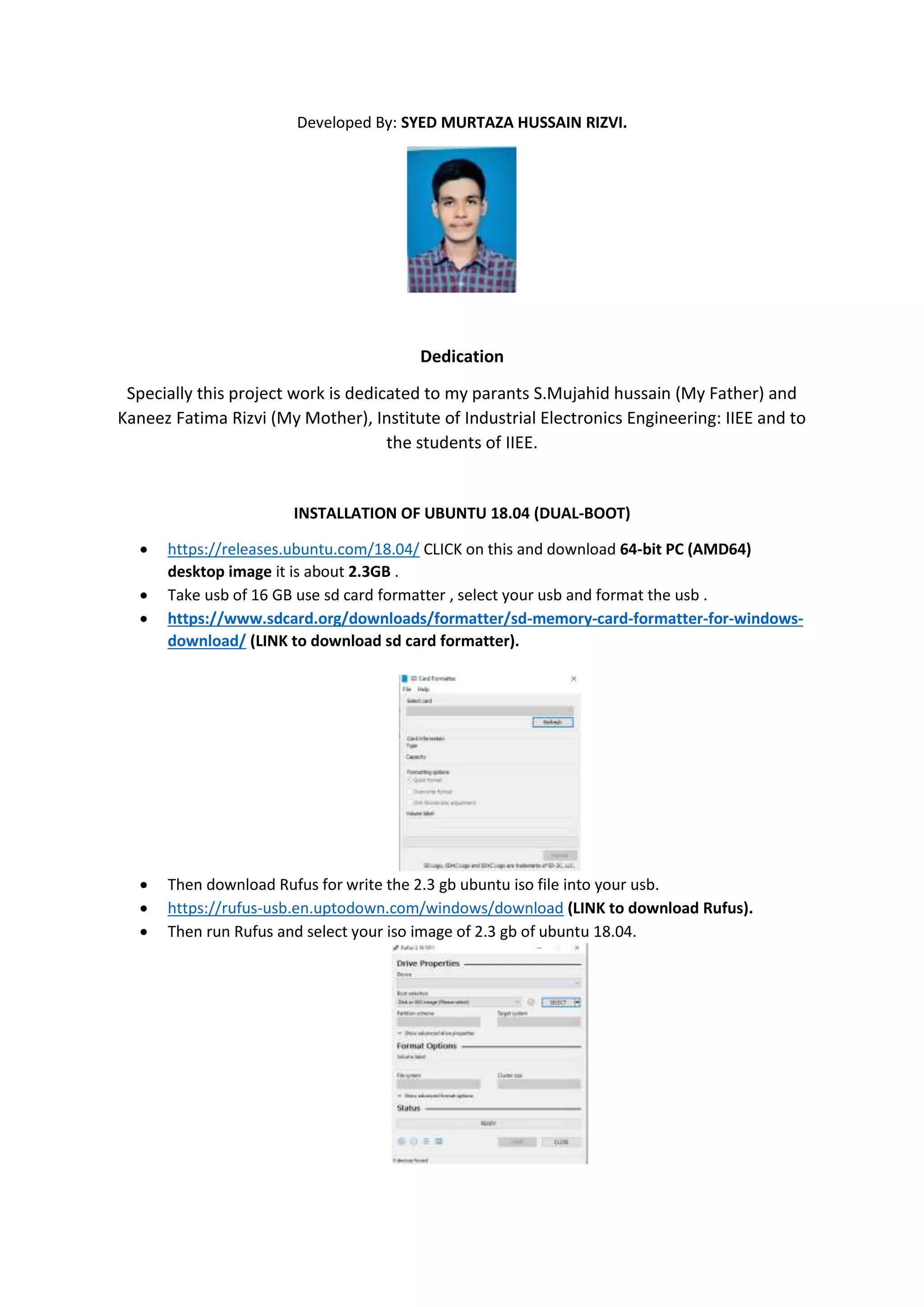 INSTALLATION OF UBUNTU 18 and ROS installation in UBUNTU 18.04.docx