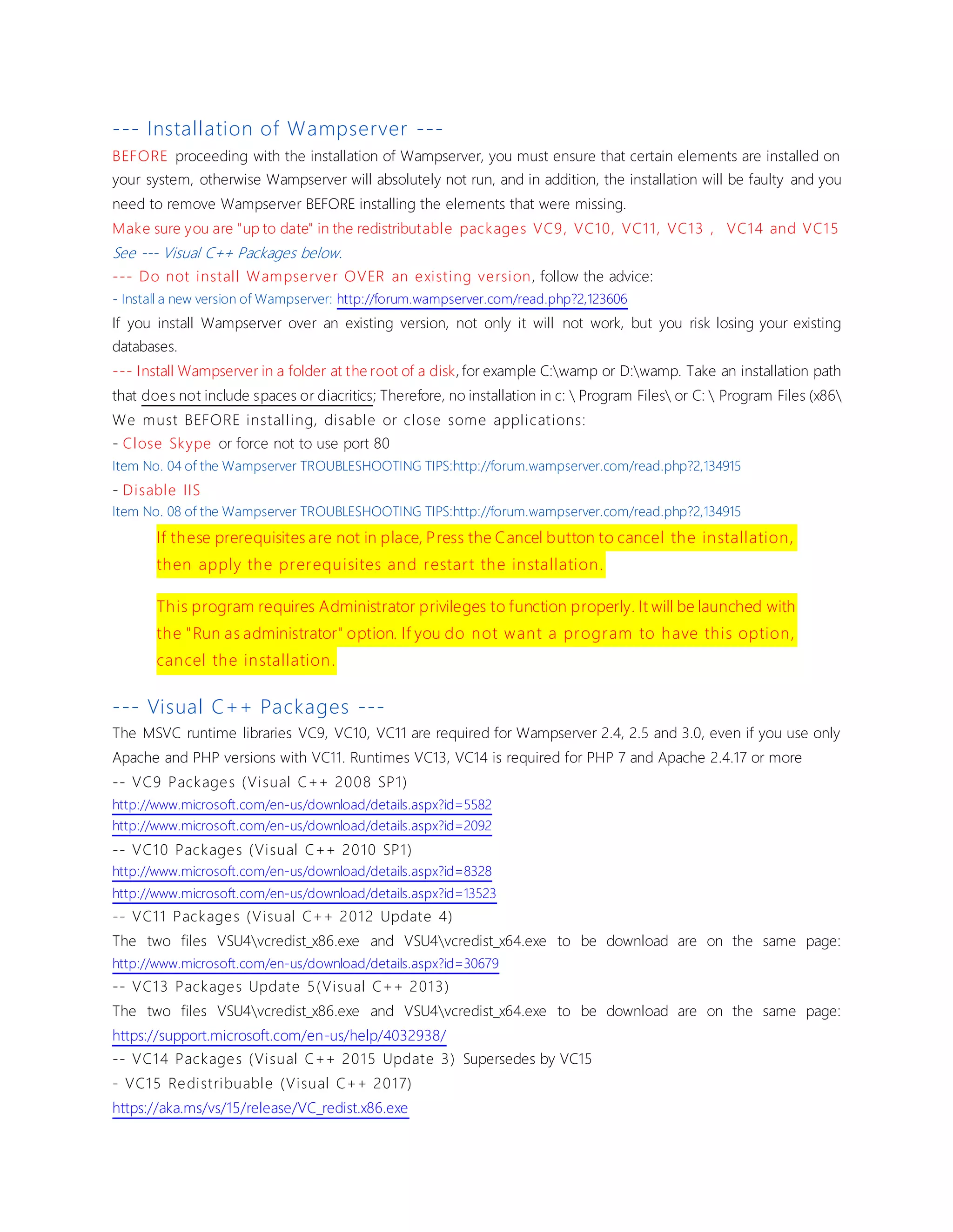 Installation of wampserver | DOCX