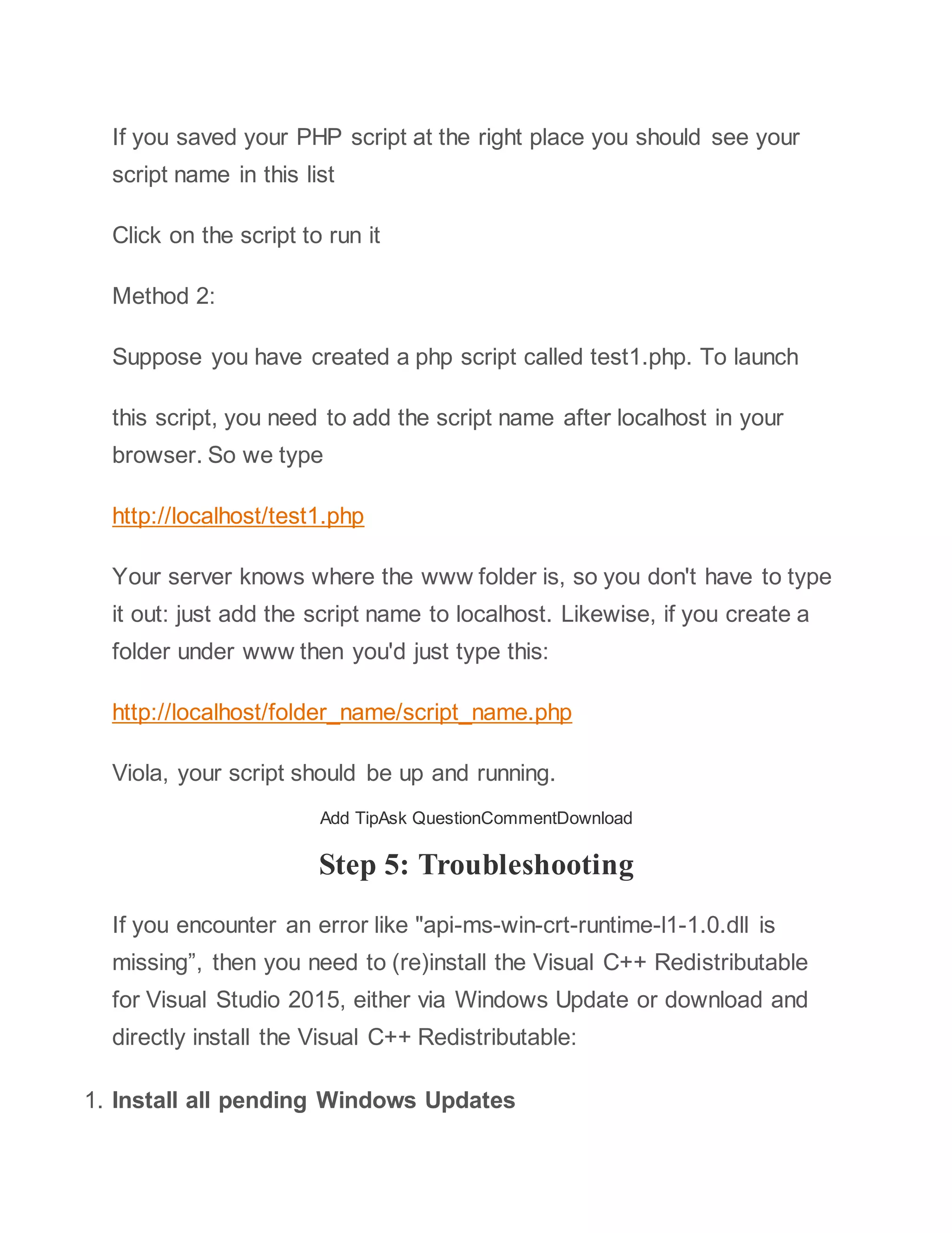 Installation of wampserver | DOCX