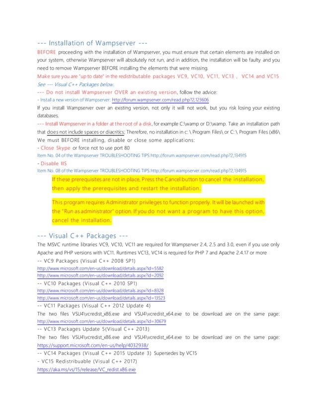 Installation of wampserver | DOCX