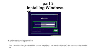 Installation of windows 10 operating system.pptx