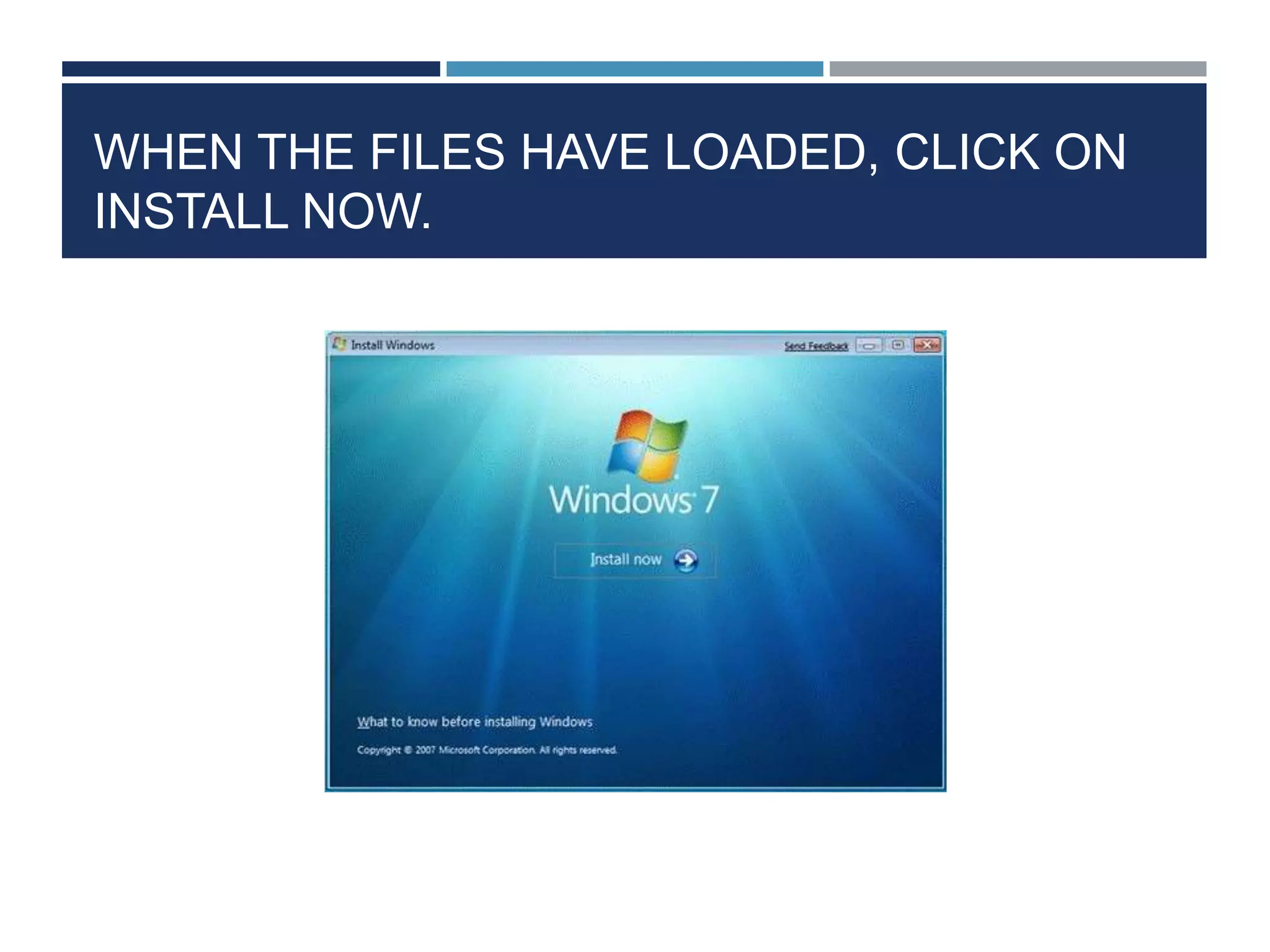 Installation of Windows 7 using USB | PPTX