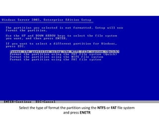 Installation of windows server 2003 | PPTX | Computing | Technology ...