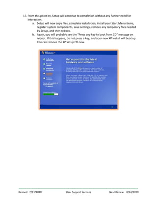 Installation of windows xp | PDF