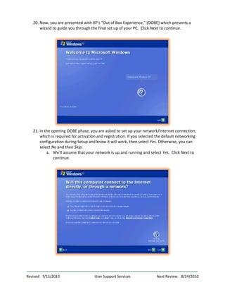 Installation of windows xp | PDF