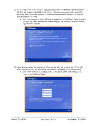 Installation of windows xp | PDF