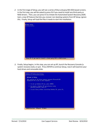 Installation of windows xp | PDF