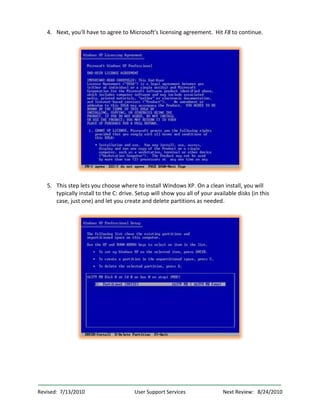 Installation of windows xp | PDF