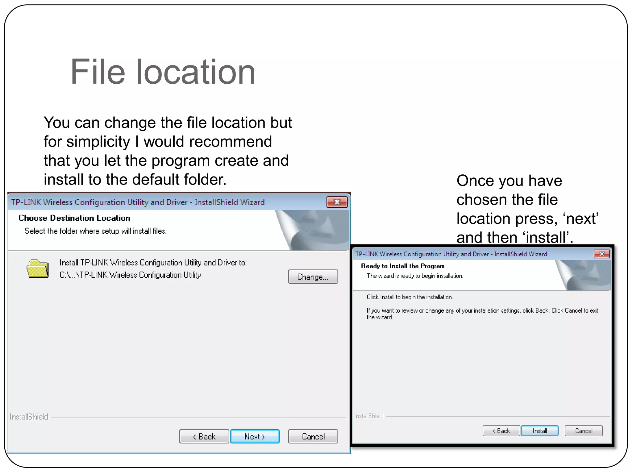 Installation of wireless NIC software | PPTX