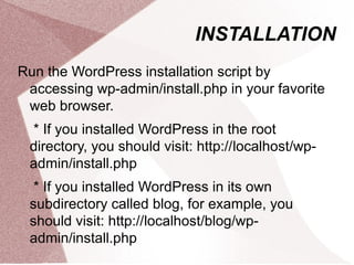 Installation of wordpress | PPT
