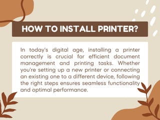 Printer Installation: How To Install Printer? | PPTX