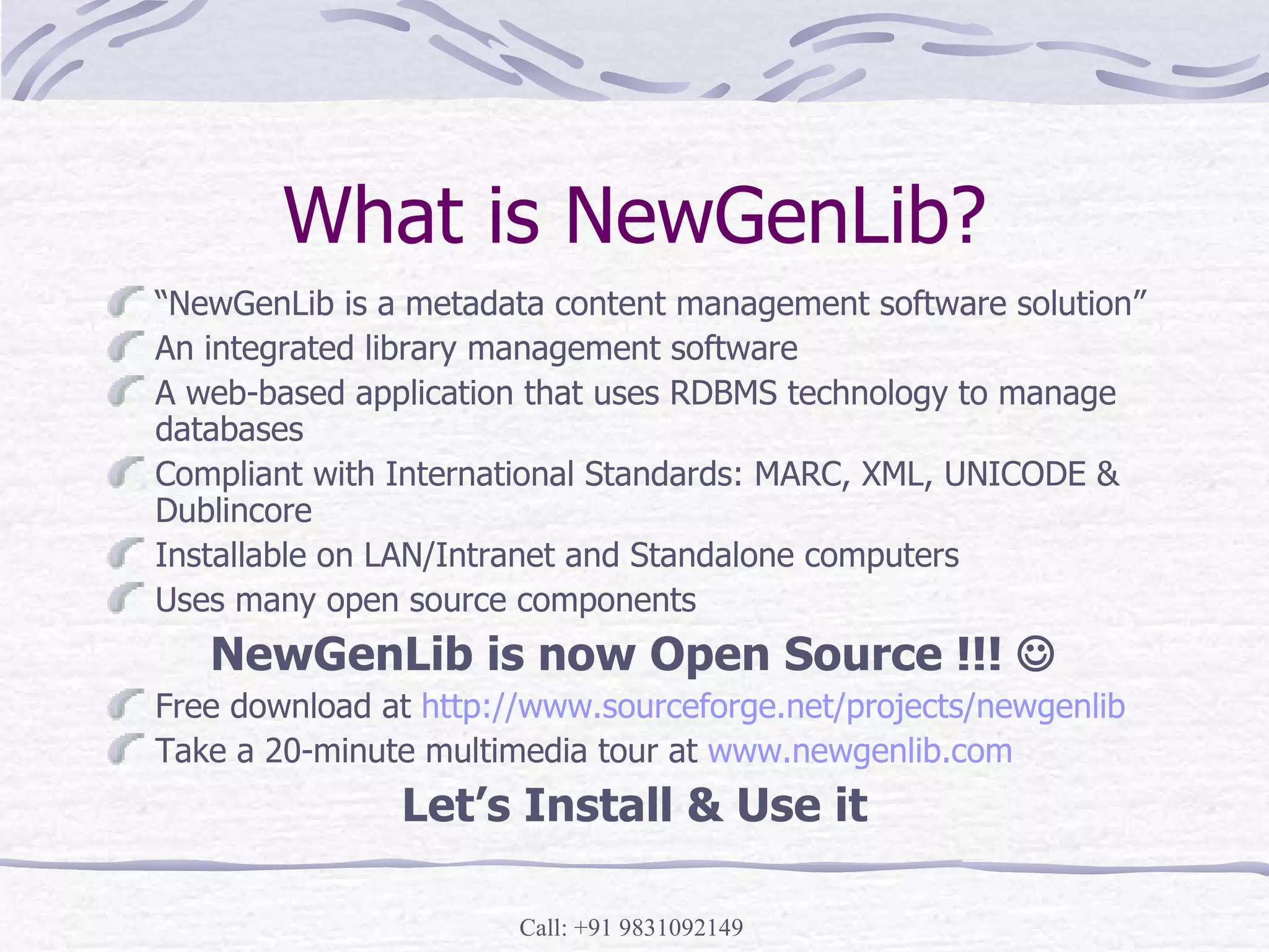 Installation Process Of New Gen Lib Oss On Windows Xp For Library ...