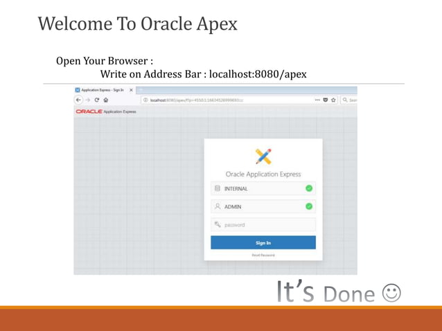 Oracle Apex Installation (EPG) | PPTX | Computing | Technology & Computing