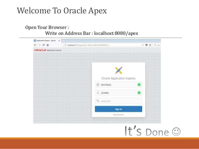 Oracle Apex Installation Epg