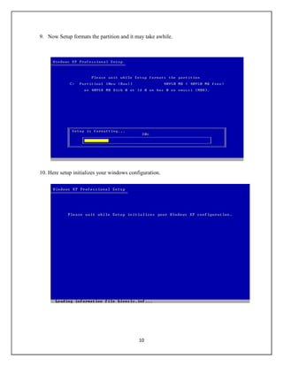 Installation steps about window server 2003 and windows XP in ...
