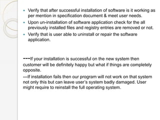 Installation testing | PPTX